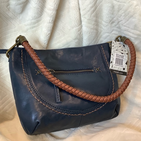 The Sak | Bags | The Sak Leather New Indio Indigo Shoulder Bag Brown ...